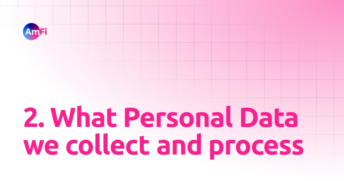 2. What Personal Data we collect and process | AmFi Whitepaper