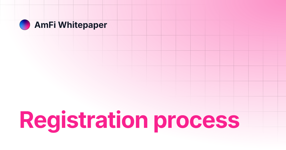 Registration process | AmFi Whitepaper